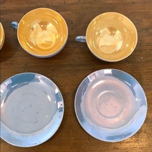 Kitchen | Vintage 8 Piece Japanese Lusterware China Blue | Poshmark